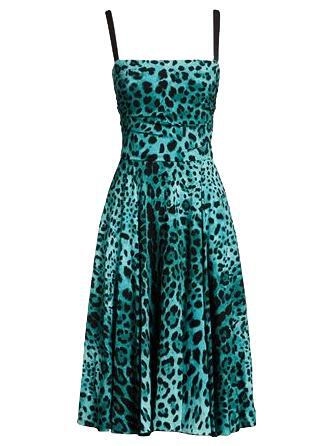 Dolce & Gabbana Midi Dress Turquoise Size Silk, Elastane, Polyester, Polyamide - Blue