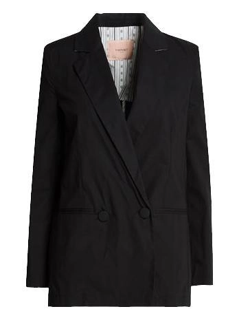 TWINSET Blazer Size Cotton, Elastane - Black