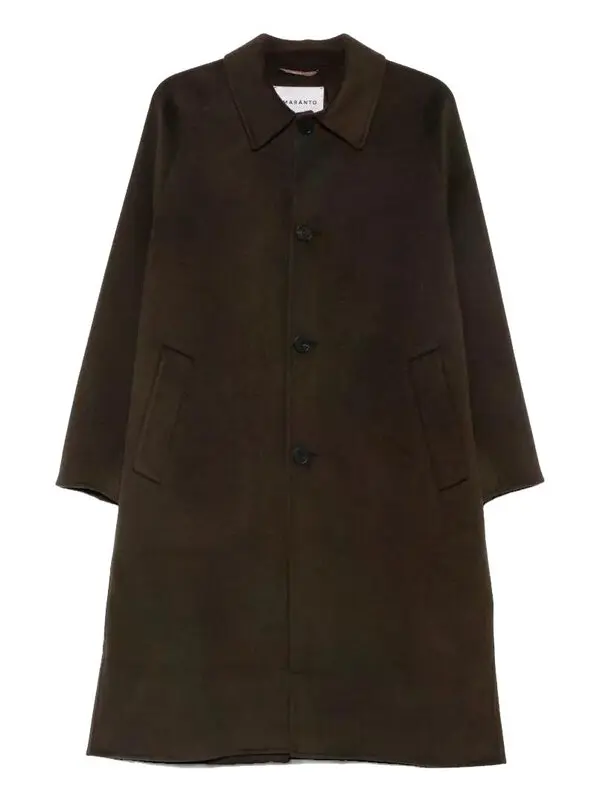 AMARANTO Raglan-sleeve Single-breasted Coat - Brown