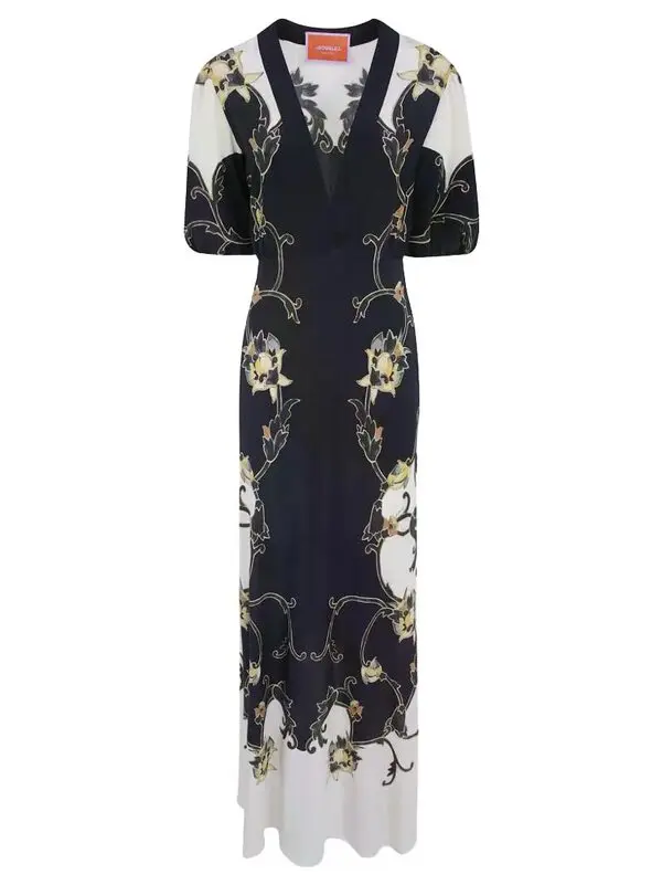 La DoubleJ Buttercup Placée In Crepe De Chine Marlene Dress - Black