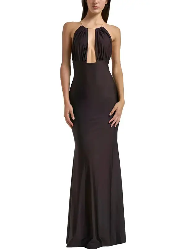 DANAME Calliane Cut-out Halterneck Maxi Dress - Brown