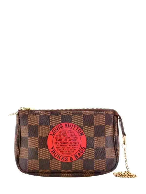 LOUIS VUITTON Pochette Accessoires Limited Edition Damier Mini Clutch Bag - Brown
