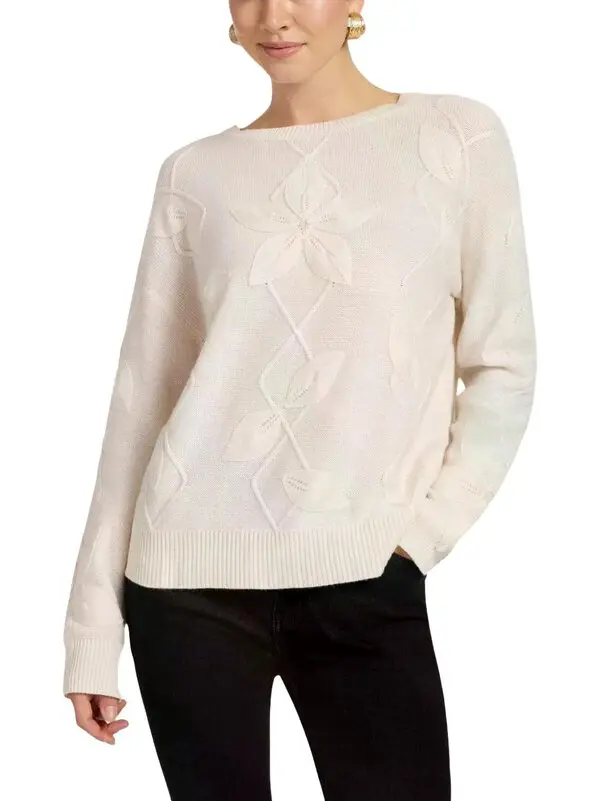 ELENA MIRÒ Floral-intarsia Sweater - Neutrals