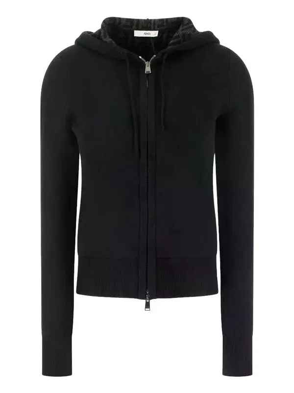 Fendi Ff-logo Hooded Hoodie - Black
