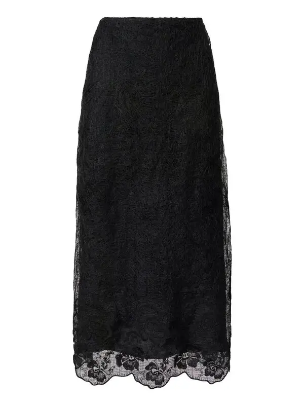 Fabiana Filippi Floral-lace Midi Skirt - Black
