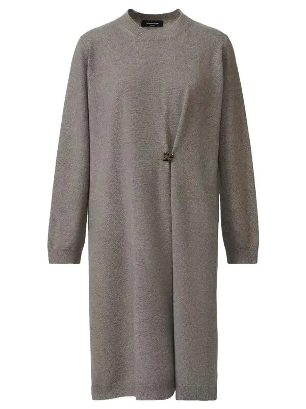 Fabiana Filippi Embellished Gathered Midi Dress - Grey