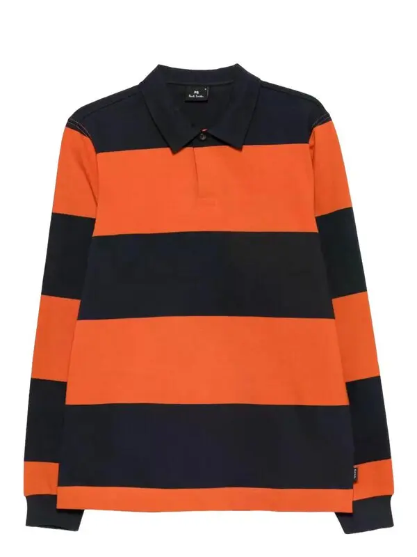 Paul Smith Horizontal-stripe Long-sleeve Polo Shirt - Blue