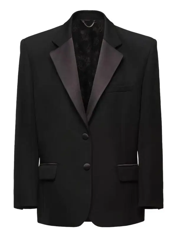 Magda Butrym Satin-lapel Single-breasted Blazer - Black