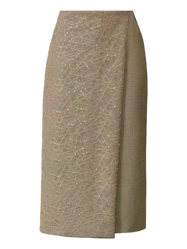 Fabiana Filippi Sequin-embellished Wrap-style Skirt - Brown