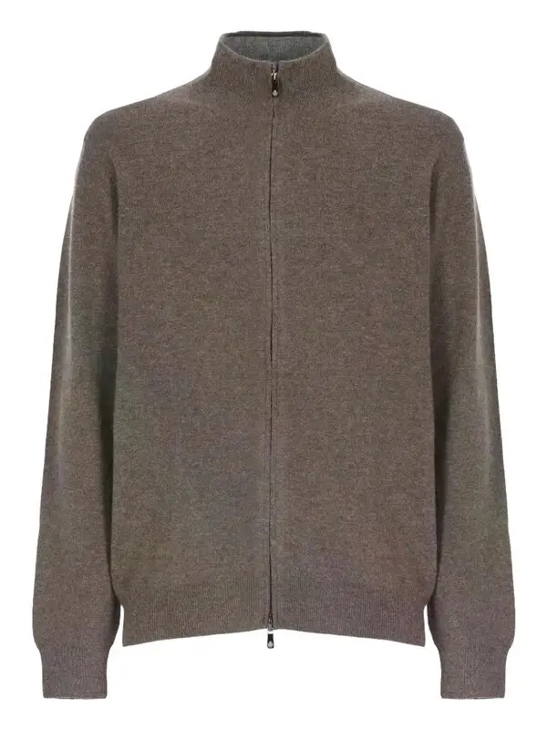 DELLA CIANA Zip-up High-neck Sweater - Brown