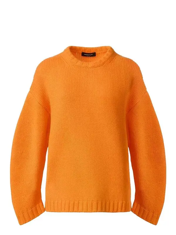 Fabiana Filippi Platinum Crew-neck Drop-shoulder Sweater - Orange