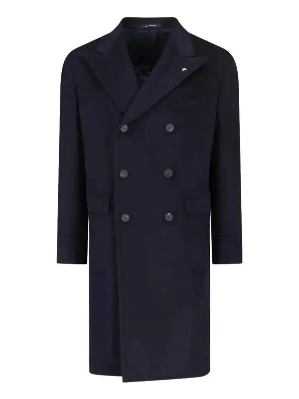 Tagliatore Double-breasted Cashmere Coat - Blue