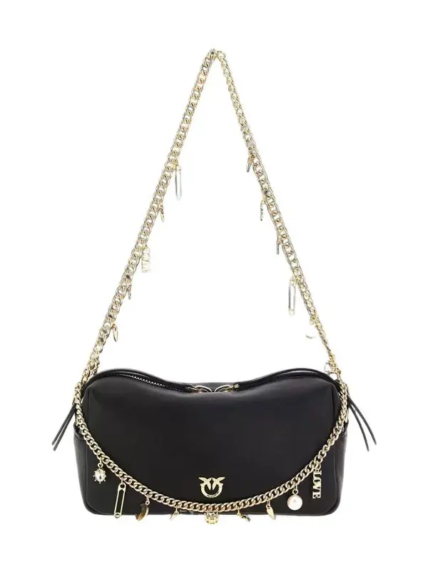 Pinko Love Birds Charm-detail Shoulder Bag - Black