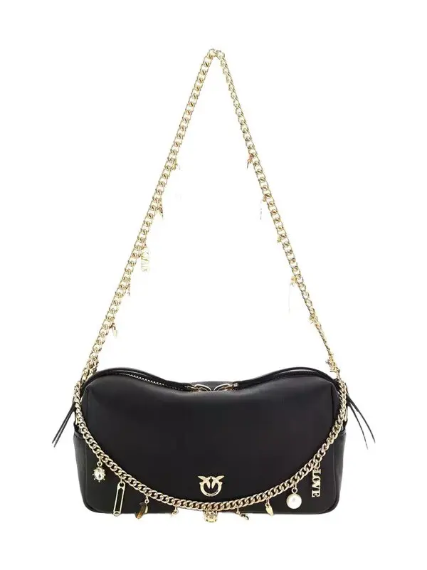Pinko Love Birds Charm-detail Shoulder Bag - Black