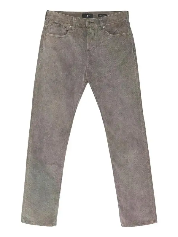 7 For All Mankind Faded Straight-leg Jeans - Grey