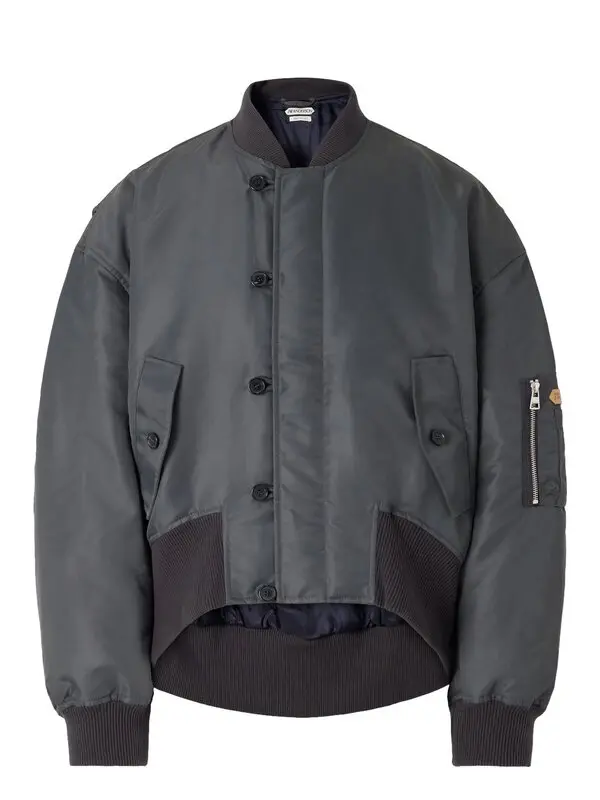 JW Anderson Rib-trimmed Shell Bomber Jacket - Gray
