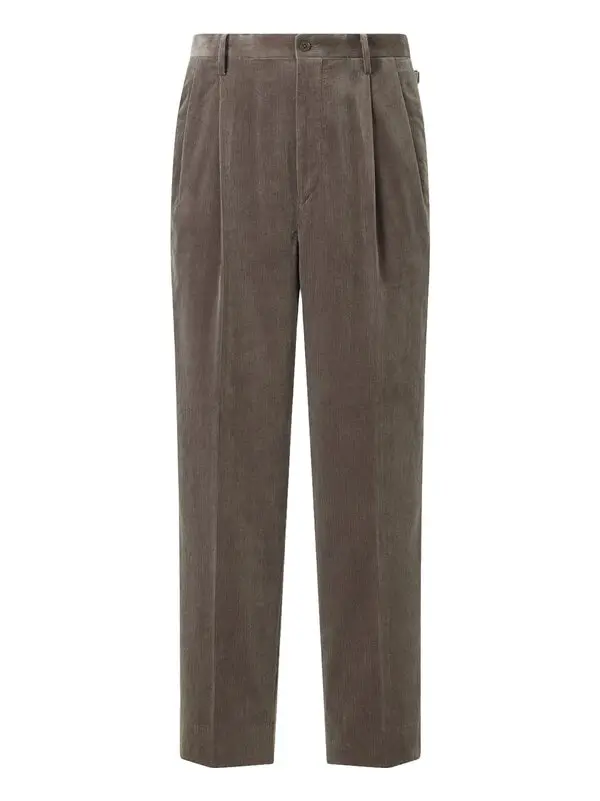 KAPTAIN SUNSHINE Straight-leg Cotton-corduroy Trousers - Brown