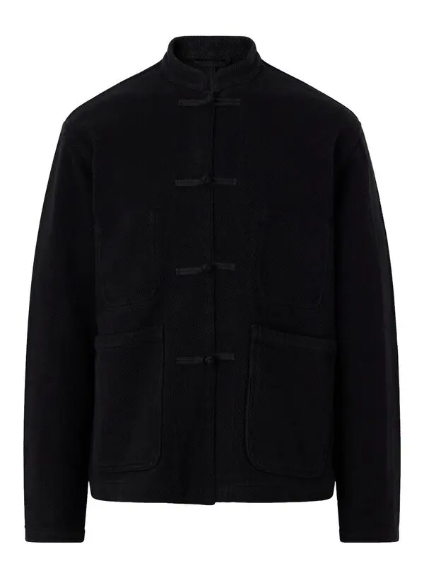 Blue Blue Japan Mandarin-collar Cotton-sashiko Jacket - Black