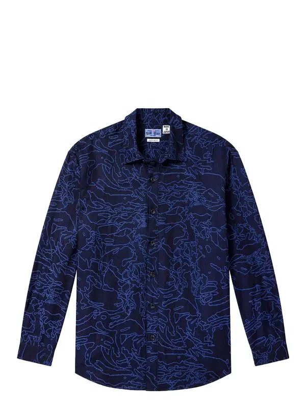 Blue Blue Japan Cotton-jacquard Shirt - Blue
