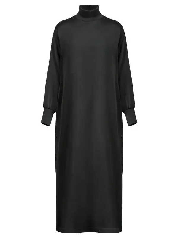 Fabiana Filippi High-neck Long-sleeve Midi Dress - Black