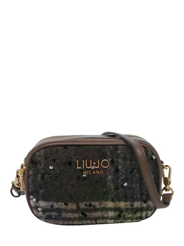 Liu Jo Sequin-embellished Checked Shoulder Bag - Brown