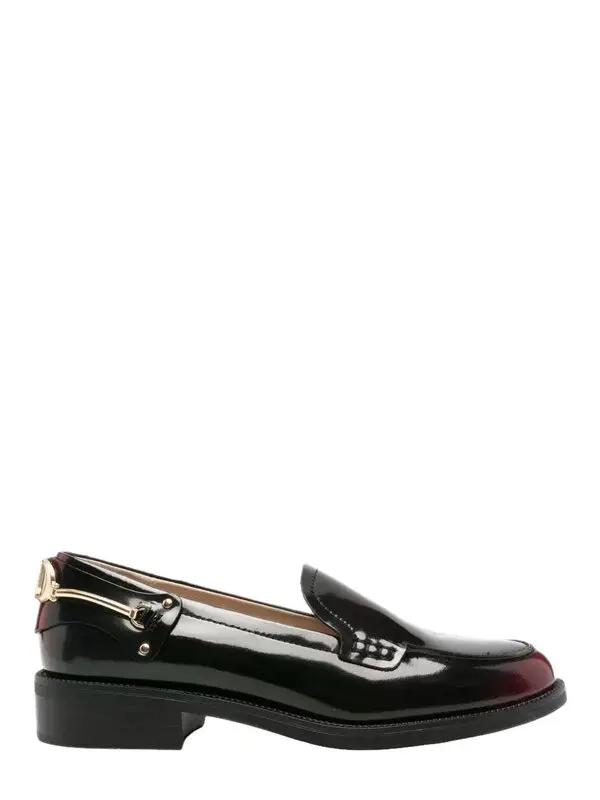 Liu Jo Patent-leather Logo-plaque Loafers - Black