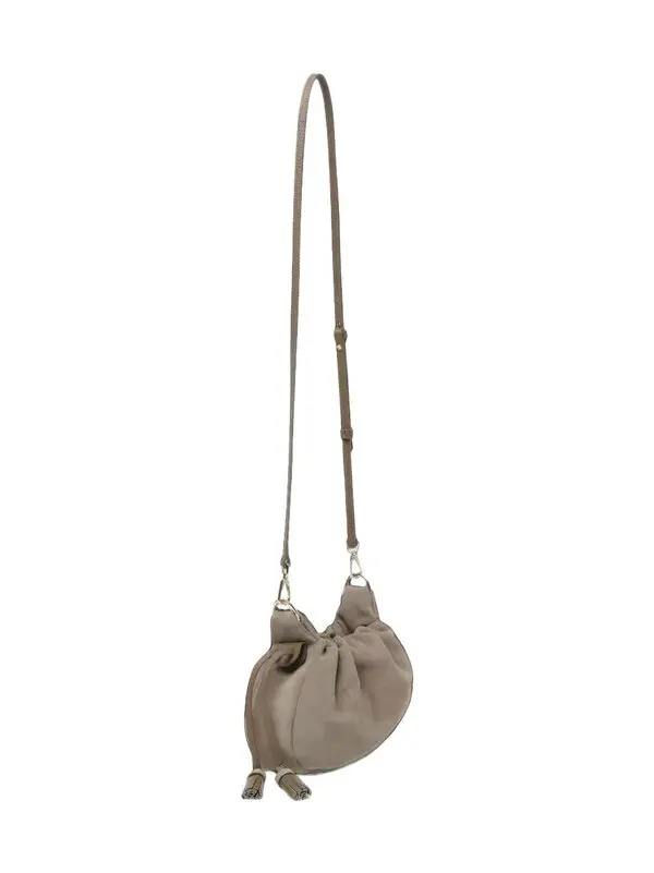 Fabiana Filippi Tassel-embellished Ruched Shoulder Bag - Brown