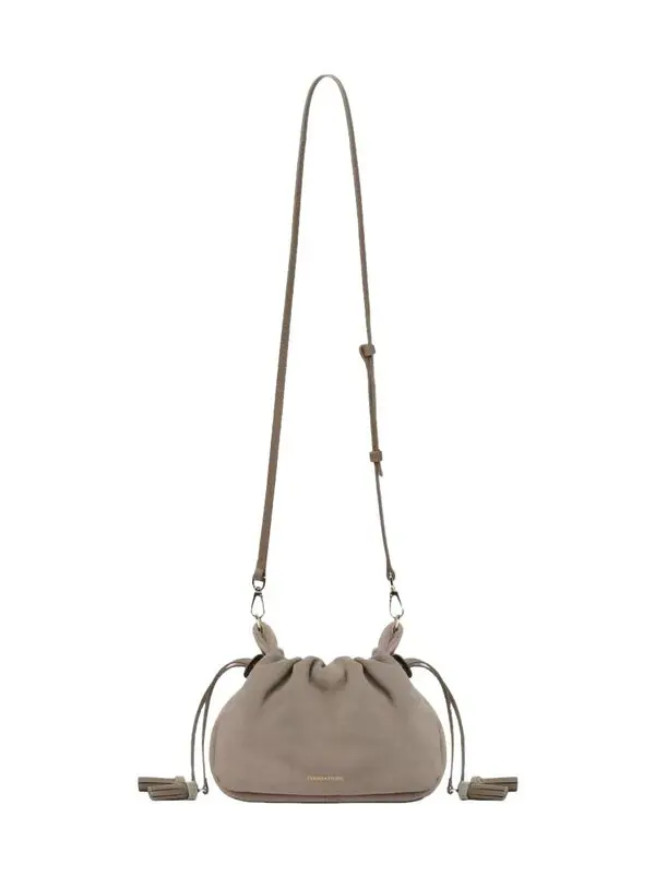 Fabiana Filippi Tassel-embellished Ruched Shoulder Bag - Brown