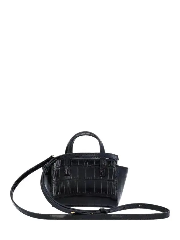 HIDESINS Xs Flap Crocodille-effect Leather Tote Bag - Black