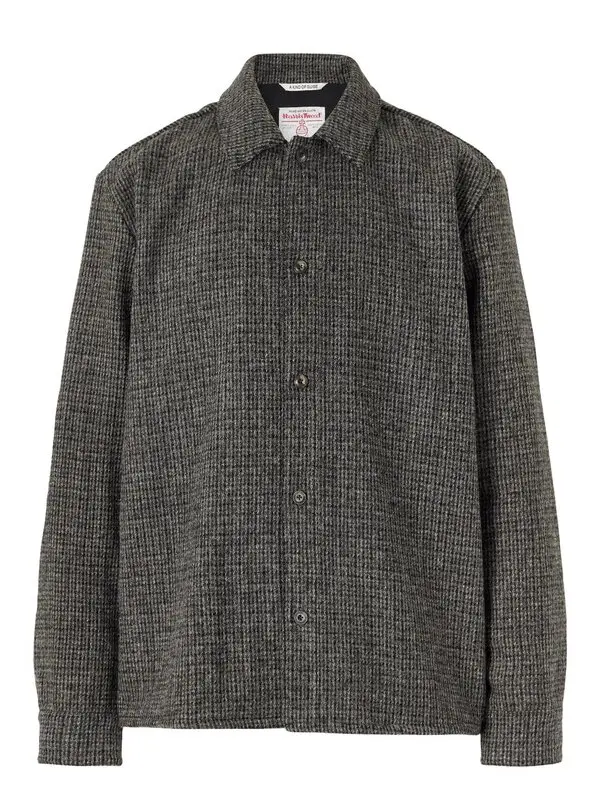 A KIND OF GUISE Cullu Checked Brushed Wool-tweed Overshirt - Gray