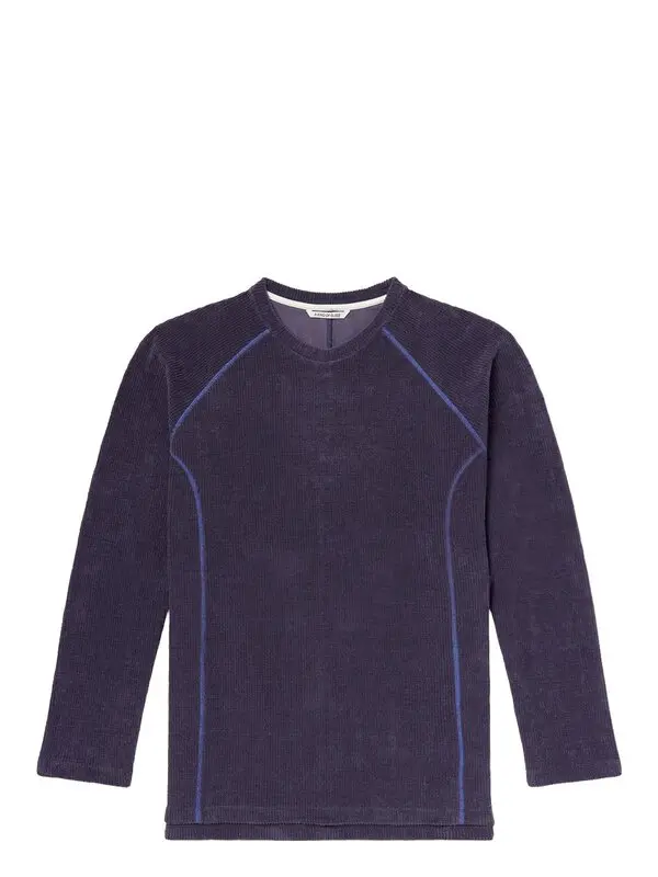 A KIND OF GUISE Fiscal Ribbed Cotton-terry T-shirt - Blue