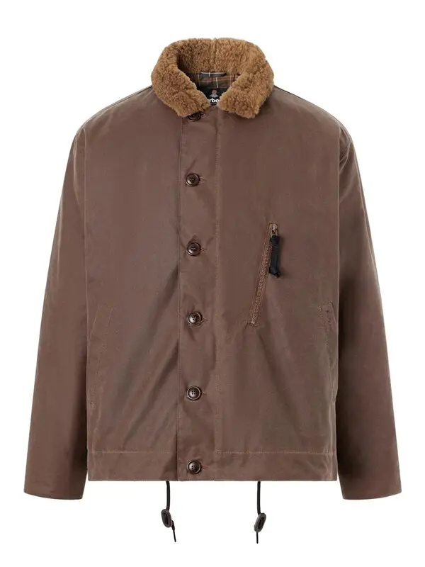 Barbour Macklow Plush-trimmed Waxed-cotton Jacket - Brown