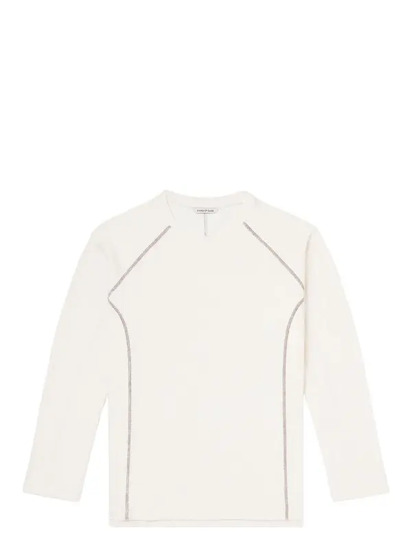 A KIND OF GUISE Fiscal Ribbed Cotton-terry T-shirt - Neutrals
