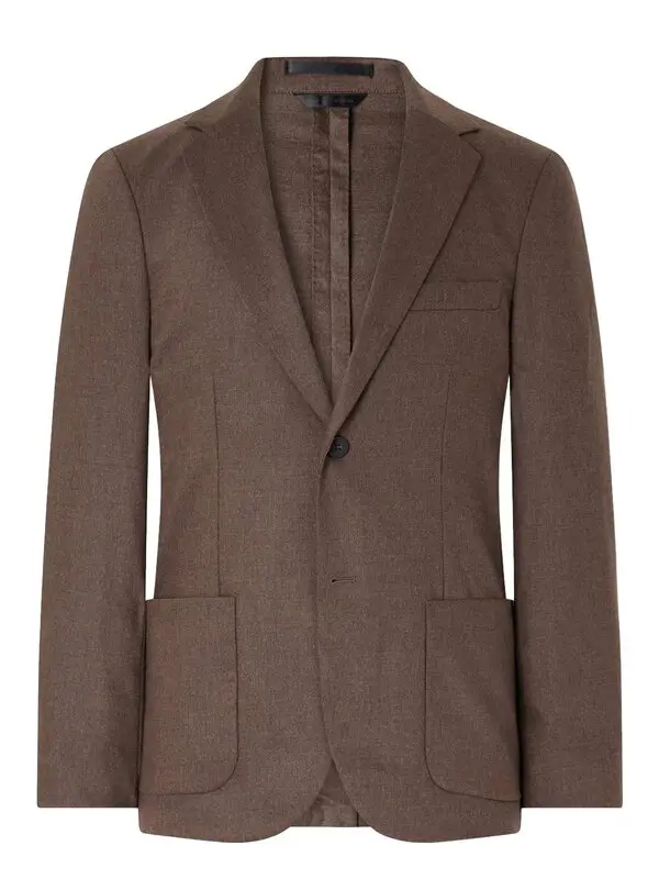 Sunspel Wool And Cashmere-blend Flannel Suit Jacket - Brown