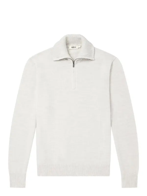 Altea Half-zip Virgin Wool Sweater - Gray