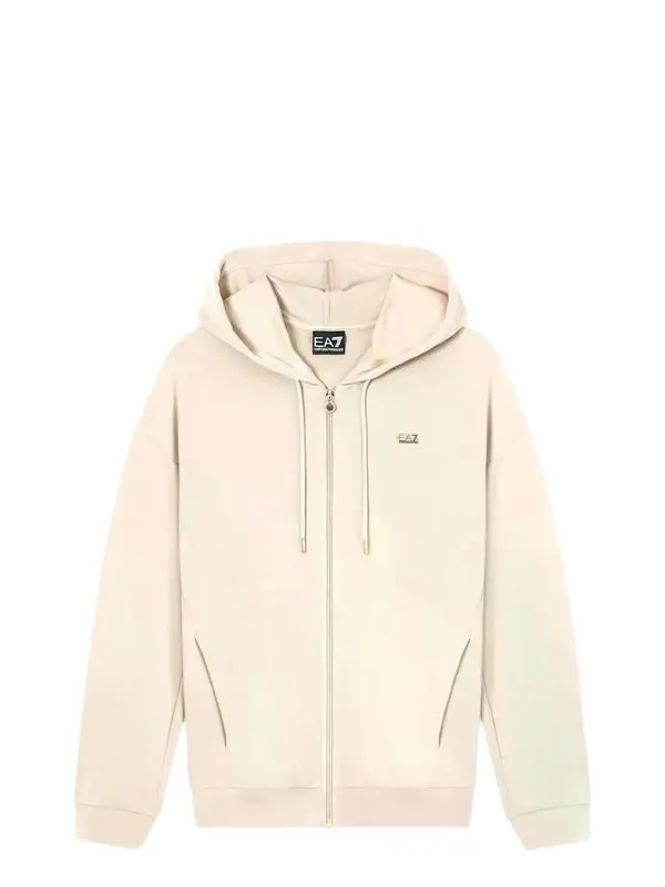 EA7 Logo-plaque Zip-up Hoodie - Neutrals
