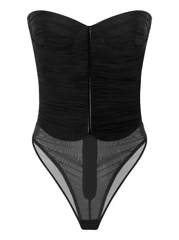 Elisabetta Franchi Bodysuit In Stretch Jersey Fabric - Black