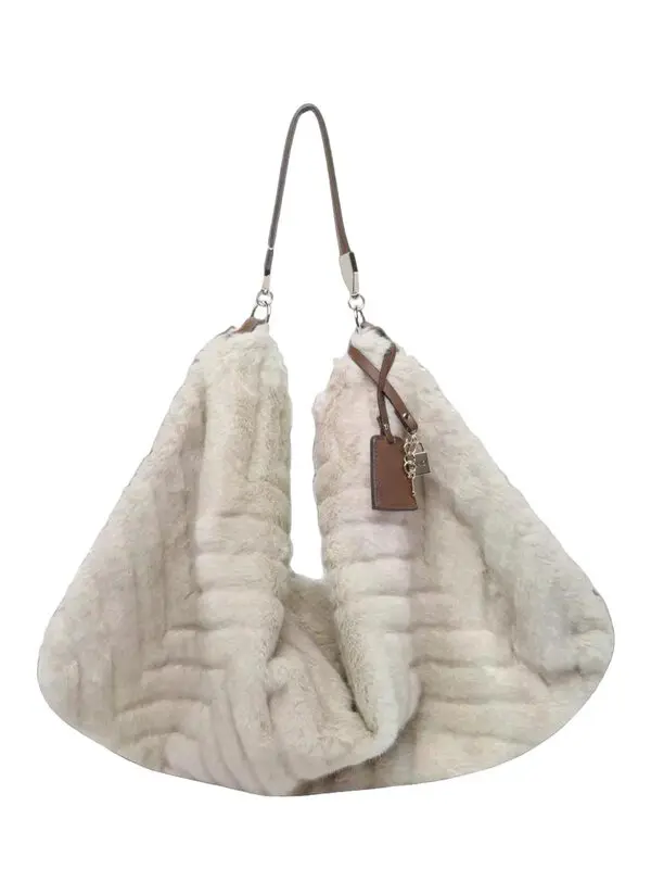 Liu Jo Chevron Faux-fur Tote Bag - Neutrals