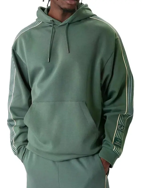 EA7 Side-stripe Hoodie - Green