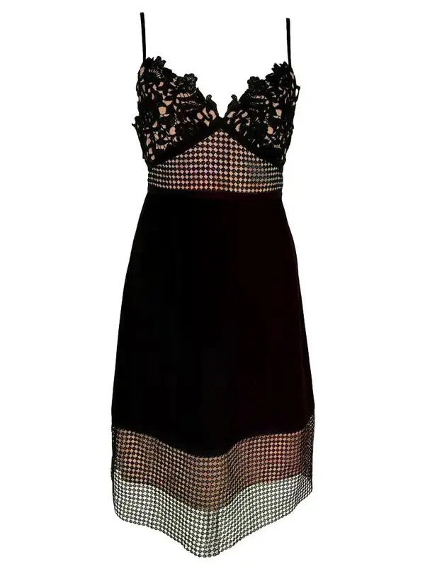 Theory 2020s Lace-trim Dress - Black