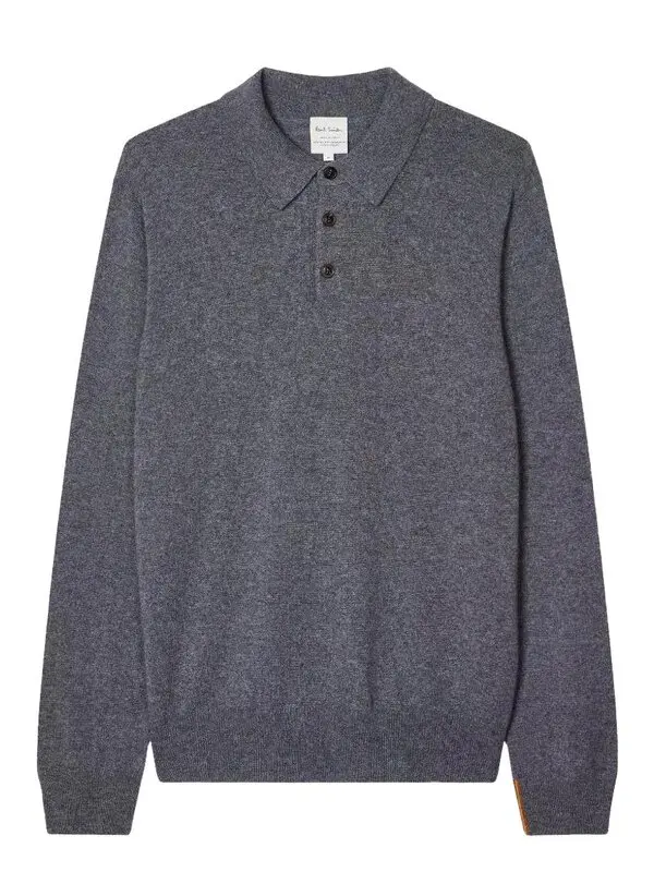 Paul Smith Cashmere Long-sleeve Polo Shirt - Grey