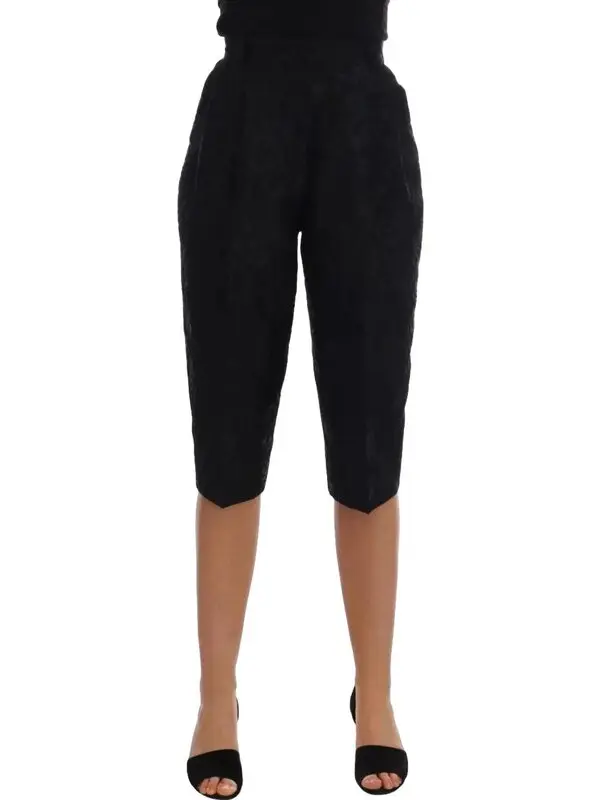 Dolce & Gabbana Brocade Capri Shorts - Black