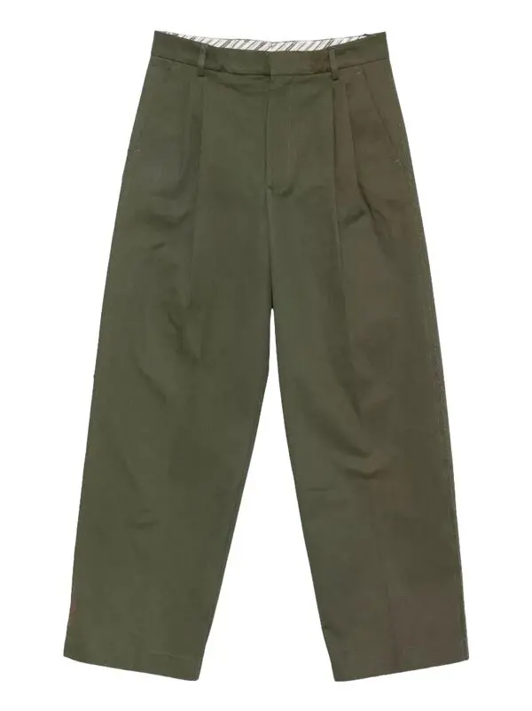 AMARANTO Pleated Wide-leg Trousers - Green