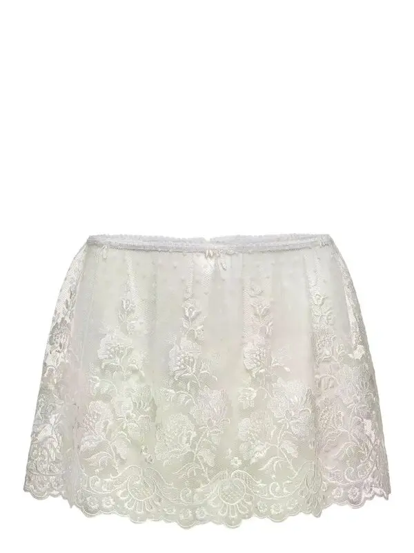 Magda Butrym Lace-embroidered Scalloped-hem Mini Skirt - White