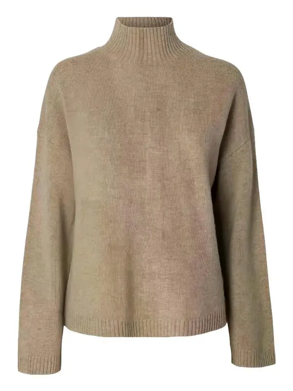 SELECTED Ribbed-knit High-neck Sweater - Neutrals
