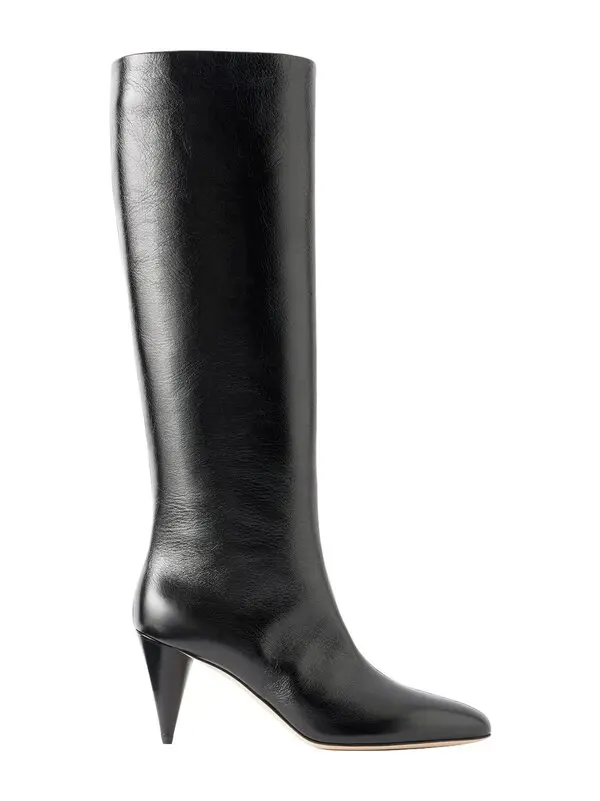 Victoria Beckham Maverick 80 Leather Knee Boots - Black
