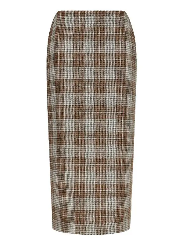 Giuliva Heritage The Virginia Checked Wool Knee-length Skirt - Multi
