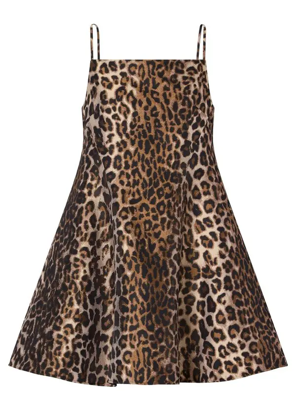 Givenchy Leopard-jacquard Silk-satin Mini Dress - Leopard Print