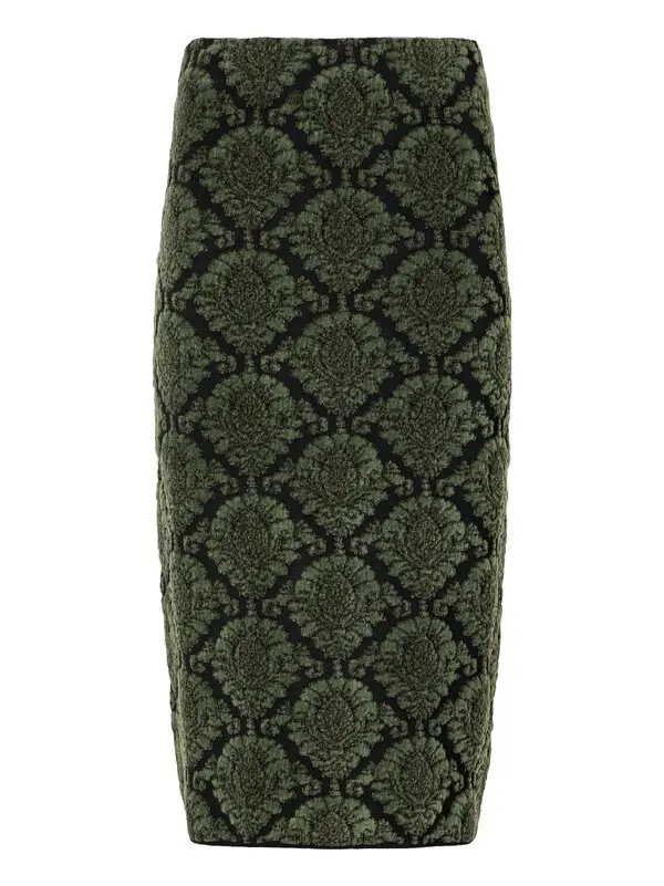 SHUSHU/TONG Cotton-blend Pile-jacquard Knee-length Skirt - Multi