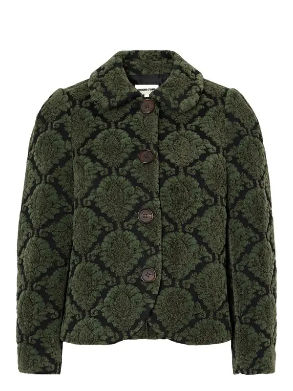 SHUSHU/TONG Cropped Cotton-blend Pile-jacquard Jacket - Multi